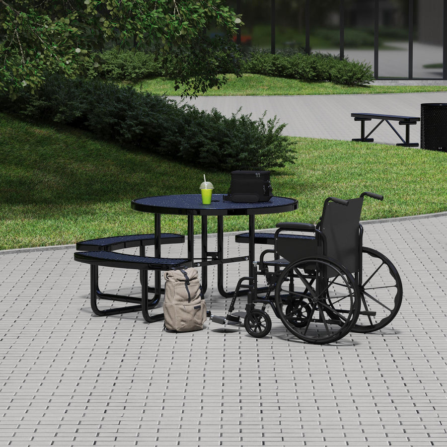 Quick Ship T46ROP-ADA 46" Round Expanded Metal ADA Table – LeisureCraft ...
