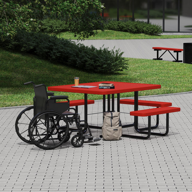 Quick Ship T46SQP-ADA 46" Square Expanded Metal ADA Table ...