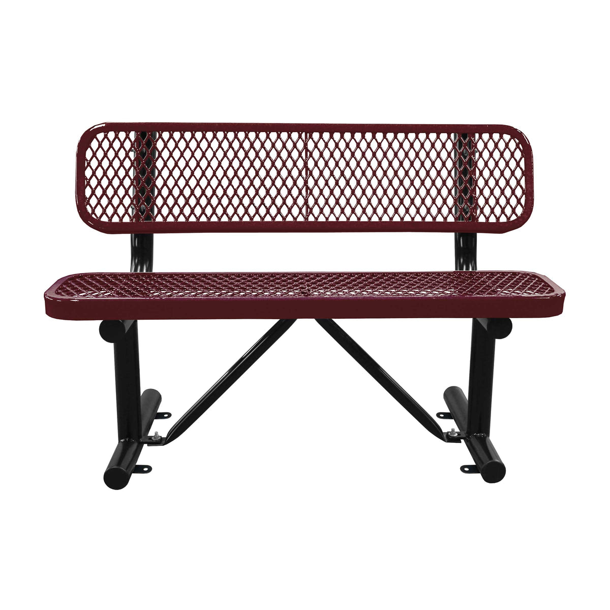 Expanded Metal Stadium Bench With Back - surface mount – LeisureCraft®