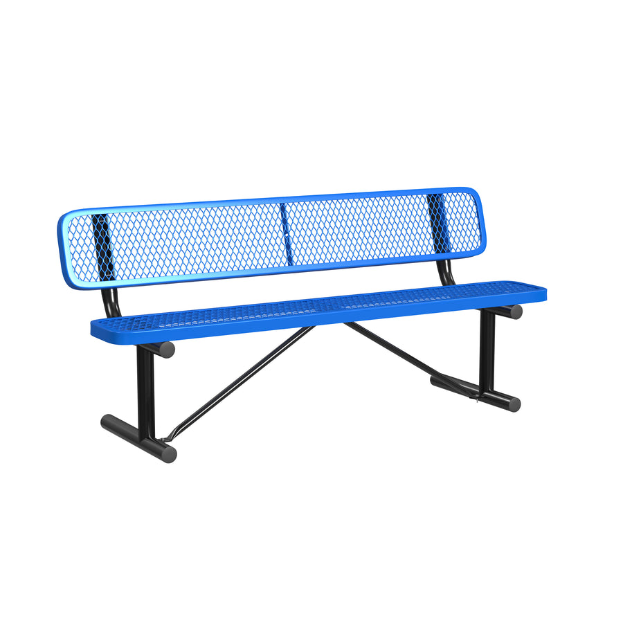 Quick Ship B6WBP 6 Foot Expanded Metal Bench with Back – LeisureCraft ...
