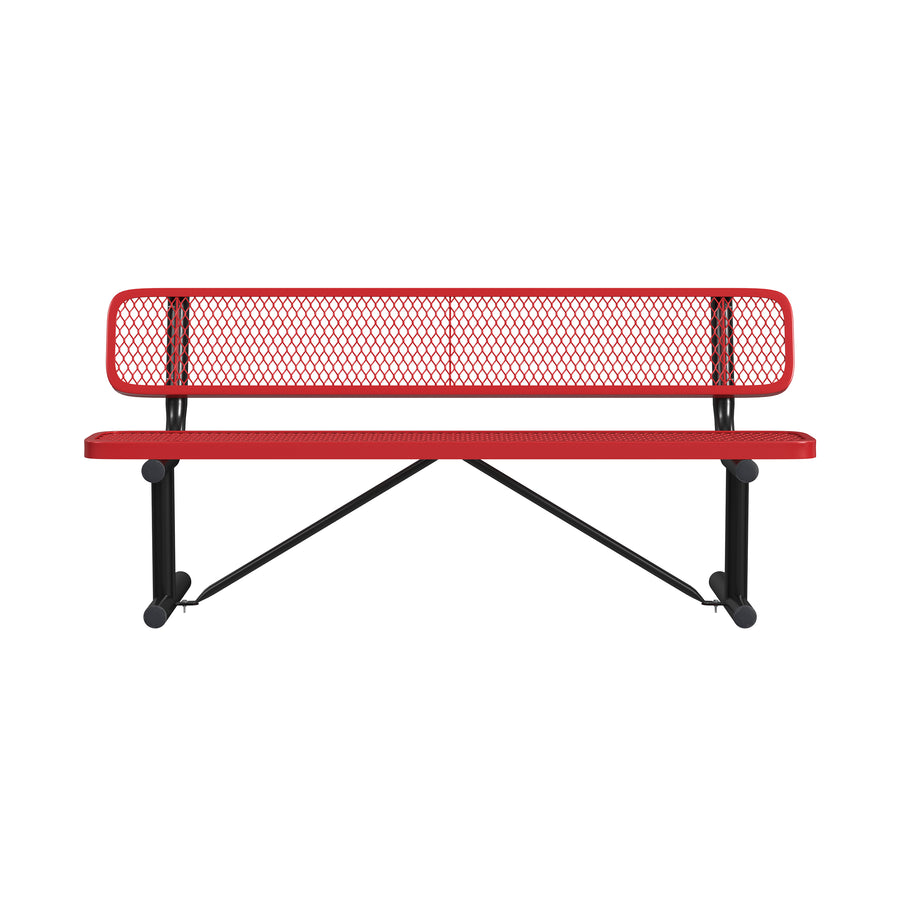 Quick Ship B6WBP 6 Foot Expanded Metal Bench with Back – LeisureCraft ...