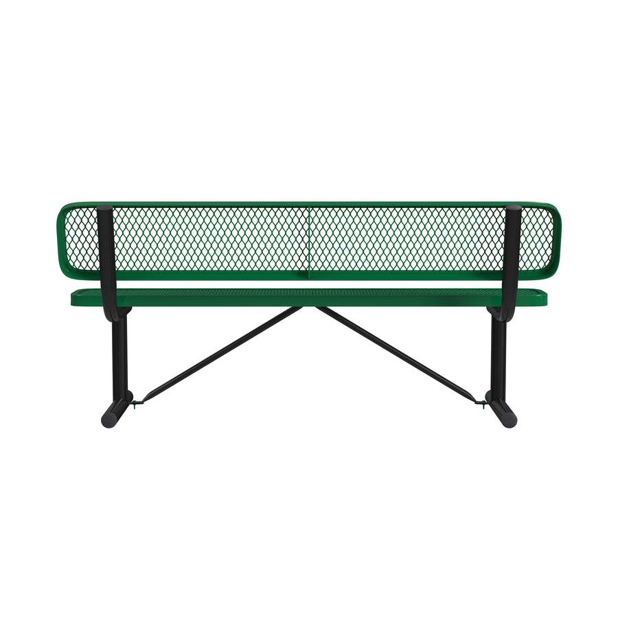 Quick Ship B6WBP 6 Foot Expanded Metal Bench with Back – LeisureCraft ...