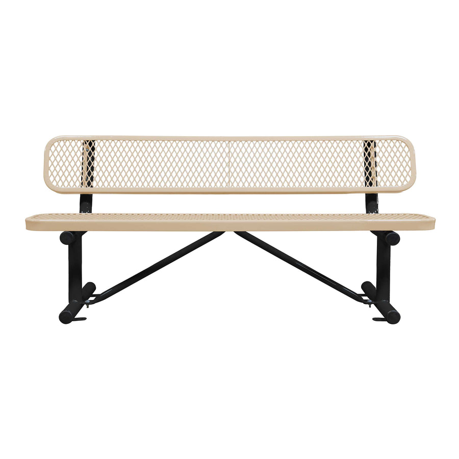 Expanded Metal Stadium Bench With Back - surface mount – LeisureCraft®