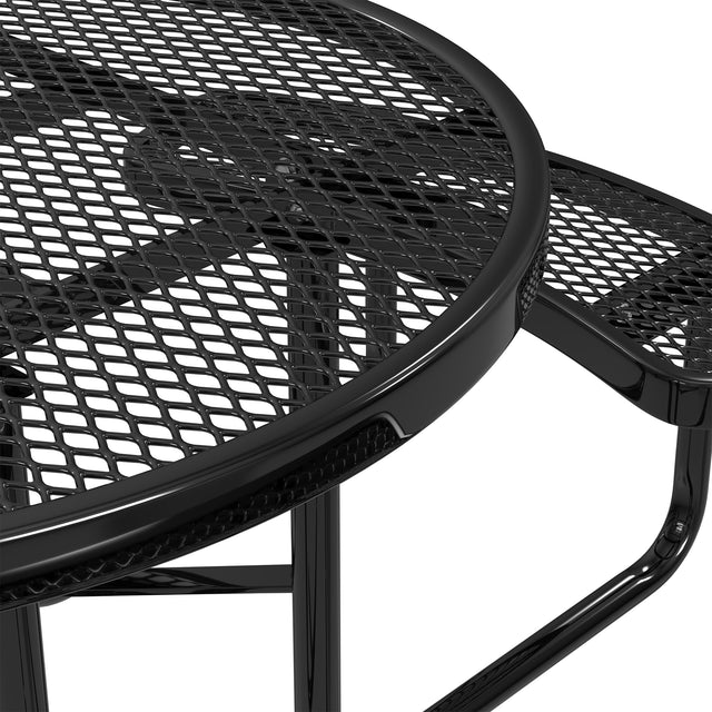 Quick Ship T46ROP-ADA 46" Round Expanded Metal ADA Table – LeisureCraft ...