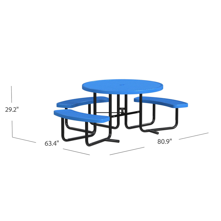 Quick Ship T46ROP-ADA 46" Round Expanded Metal ADA Table – LeisureCraft®