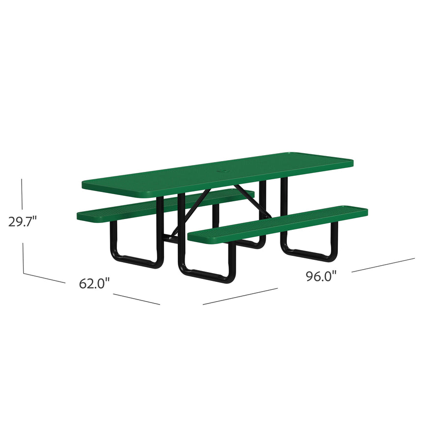 Quick Ship T8XPP-ADA 8 Foot Expanded Metal ADA Picnic Table ...