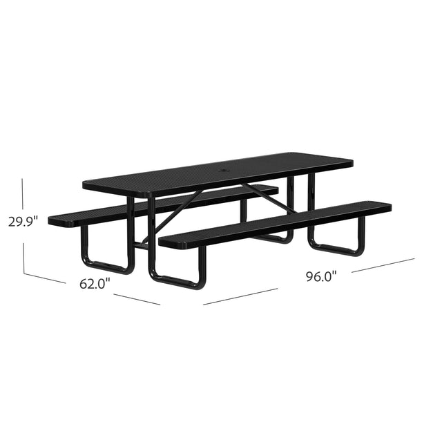 Quick Ship T8XPP 8 Foot Expanded Metal Picnic Table – LeisureCraft ...